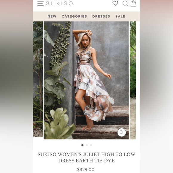 Sukiso | Dresses | New Sukiso Juliet High Low Dress Earth Tie Dye ...